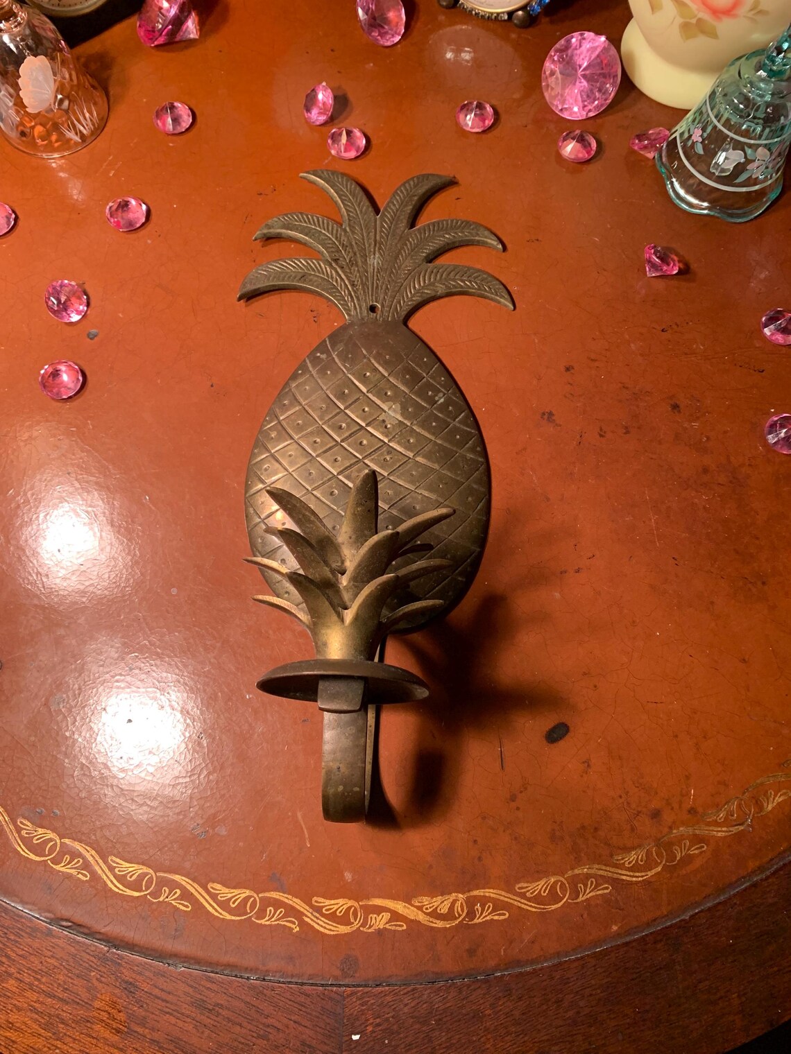 Vintage Brass Pineapple Candleholder Wall Sconce Made in India - Etsy