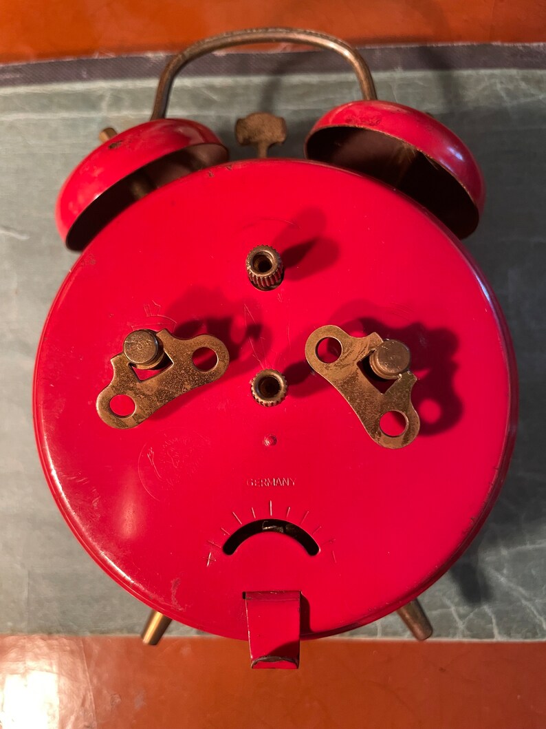 Vintage Jerger Red Blue Mechanical Skeleton Alarm Clock - Etsy