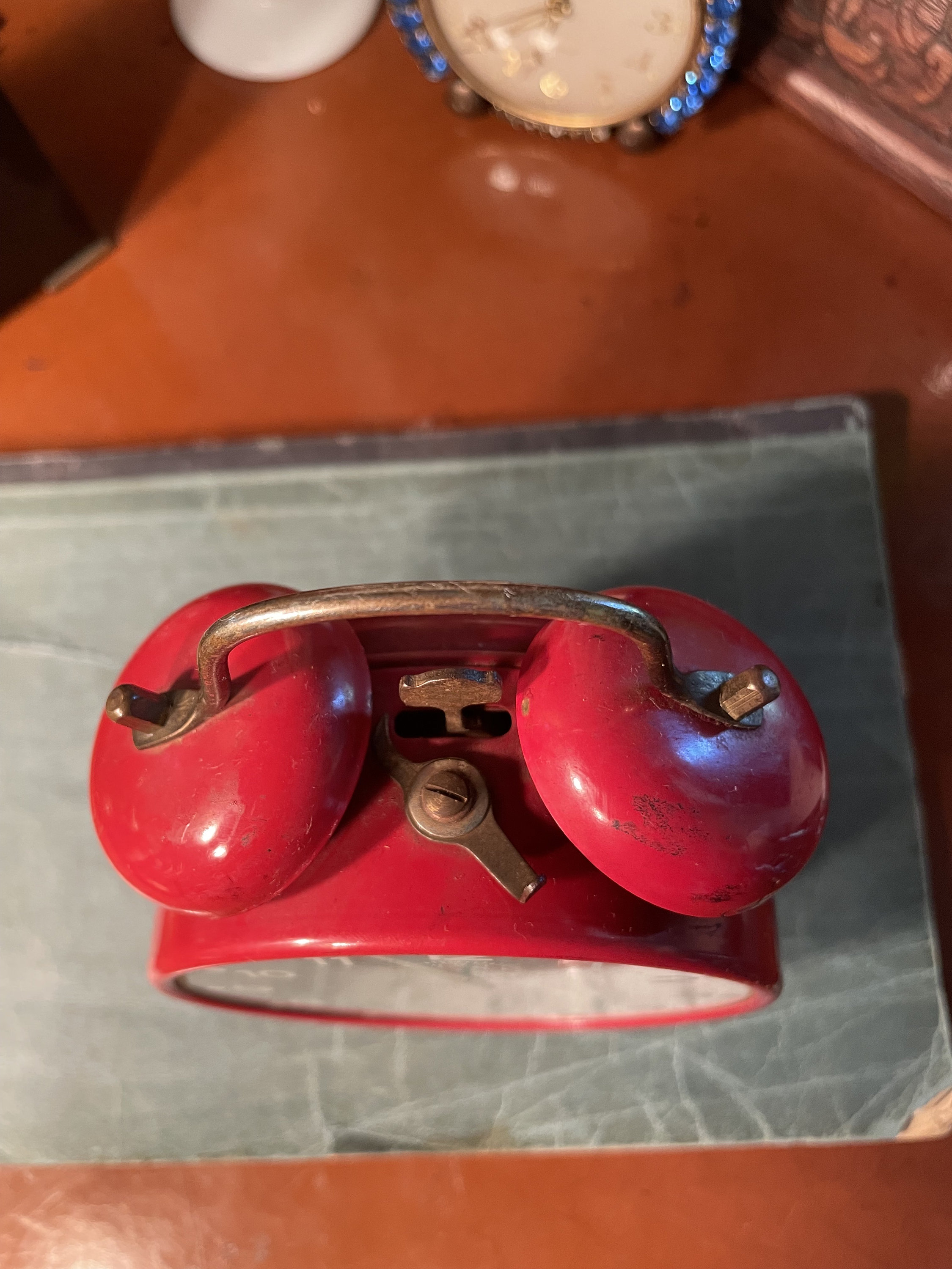 Vintage Jerger Red Blue Mechanical Skeleton Alarm Clock - Etsy