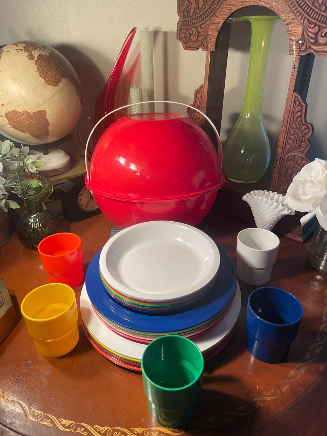 Vintage Colorful MCM Ingrid Plastic Picnic Ball Round Sphere Chicago ...