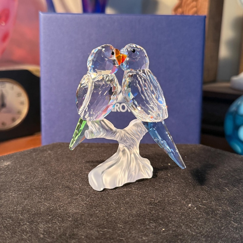 Crystal Blue Bird Figurines - Etsy