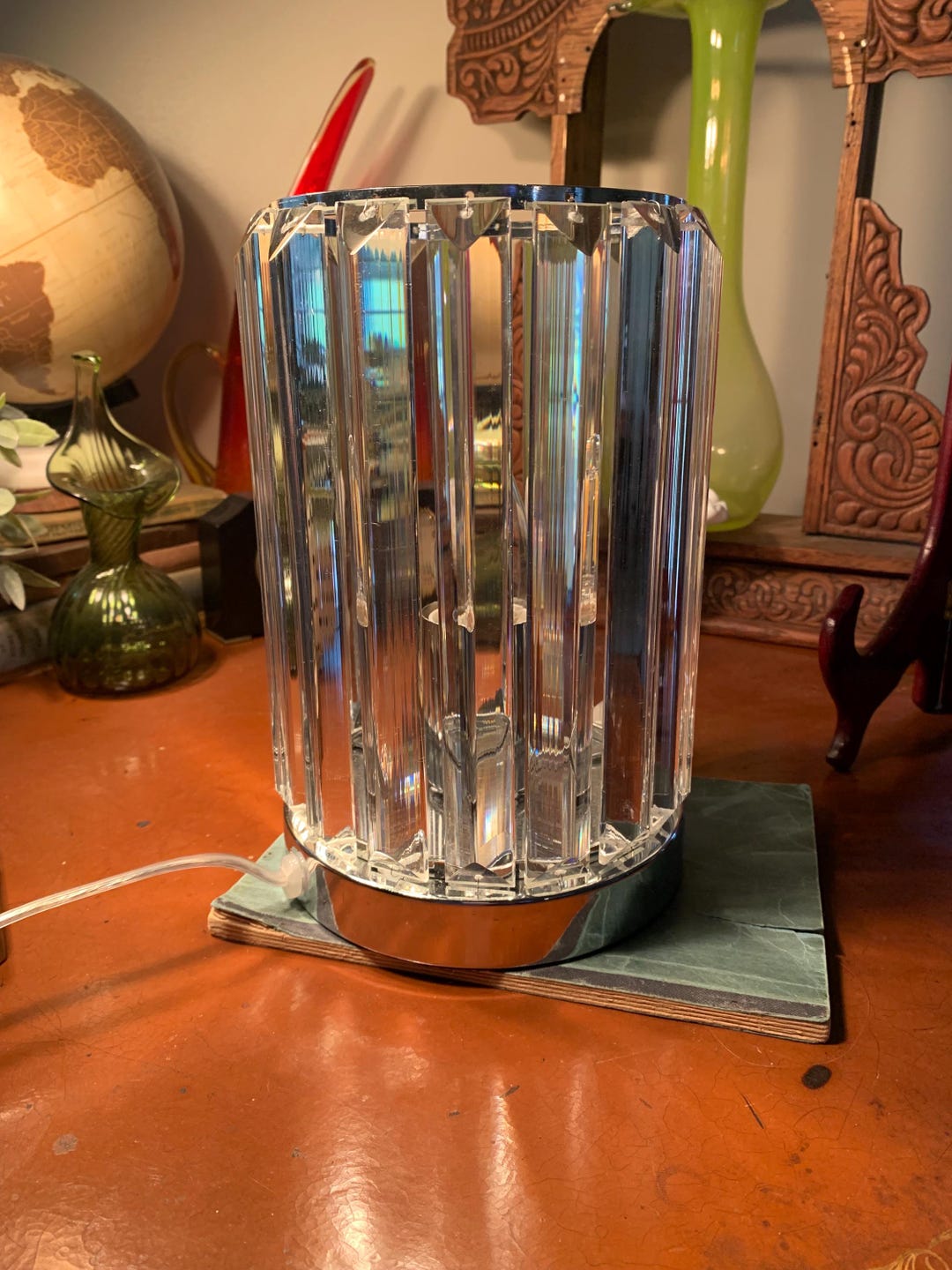 Absolutely Stunning Vintage Style MCM Style Prism Table Lamp Touch 4 Stages of Brightness ...