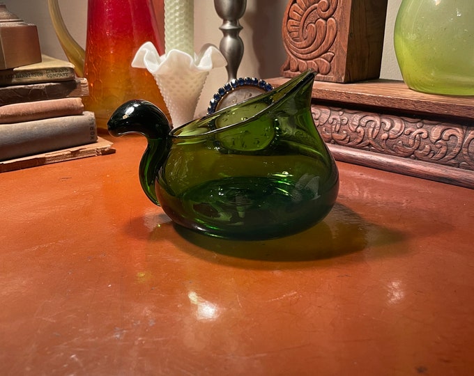 STUNNING Blenko 555 Green Blown Art Glass Cocktail Pitcher by Wayne ...