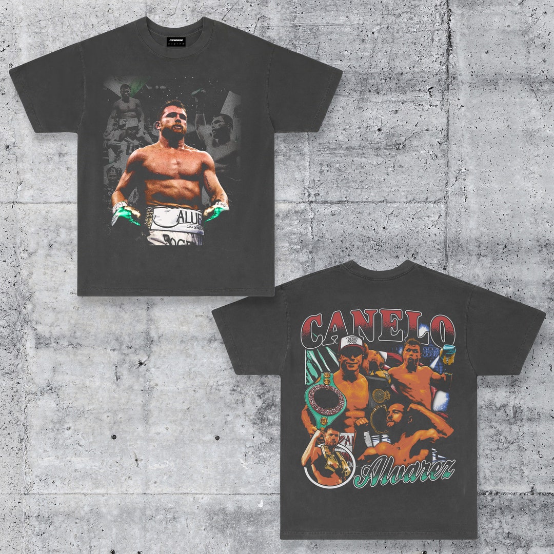Canelo Alvarez Mexican Boxer Streetwear Heavyweight T-shirt double ...
