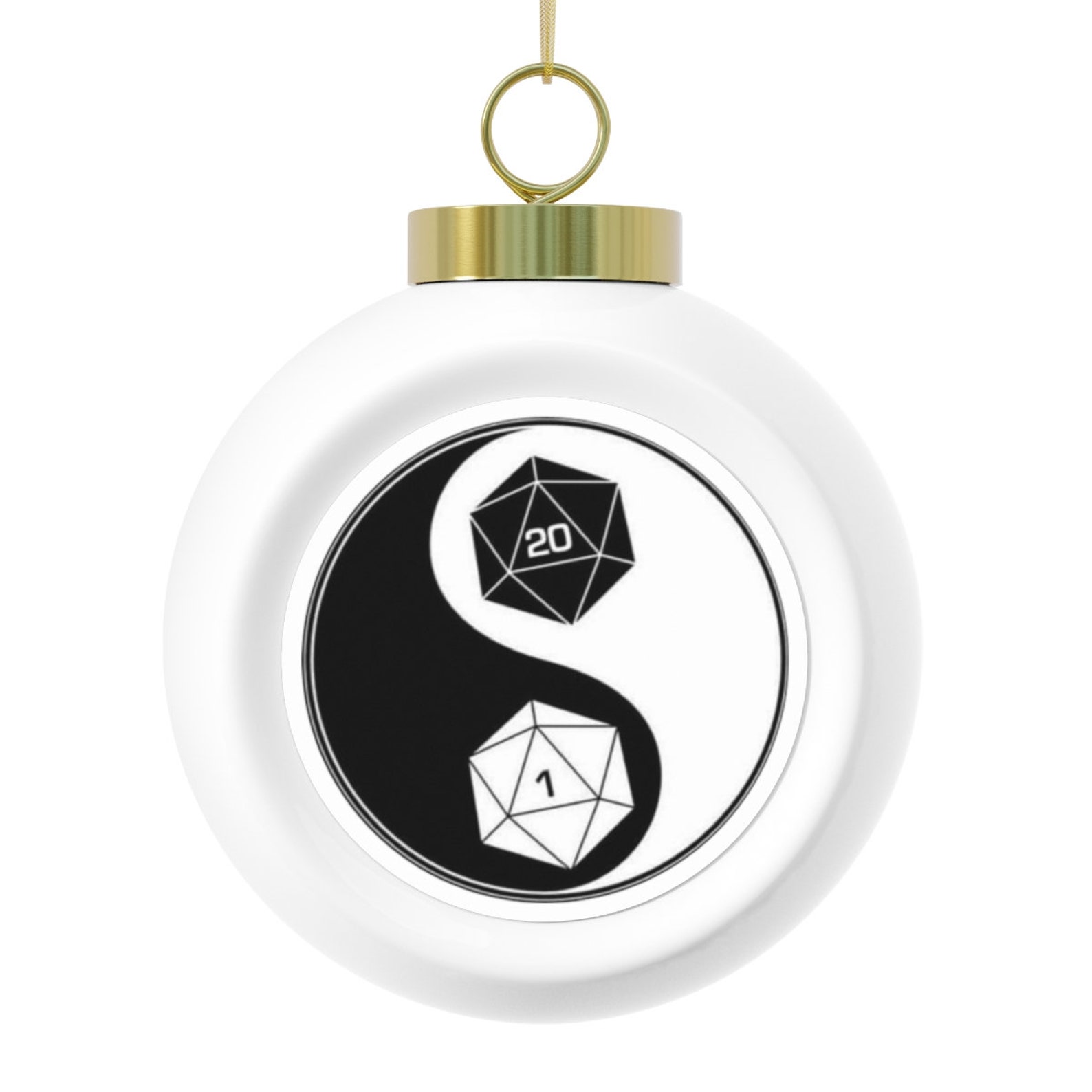 D20 Yin & Yang Christmas Ball Ornament - Etsy