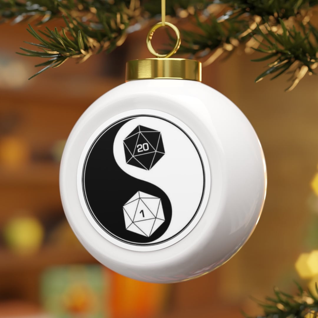 D20 Yin & Yang Christmas Ball Ornament - Etsy