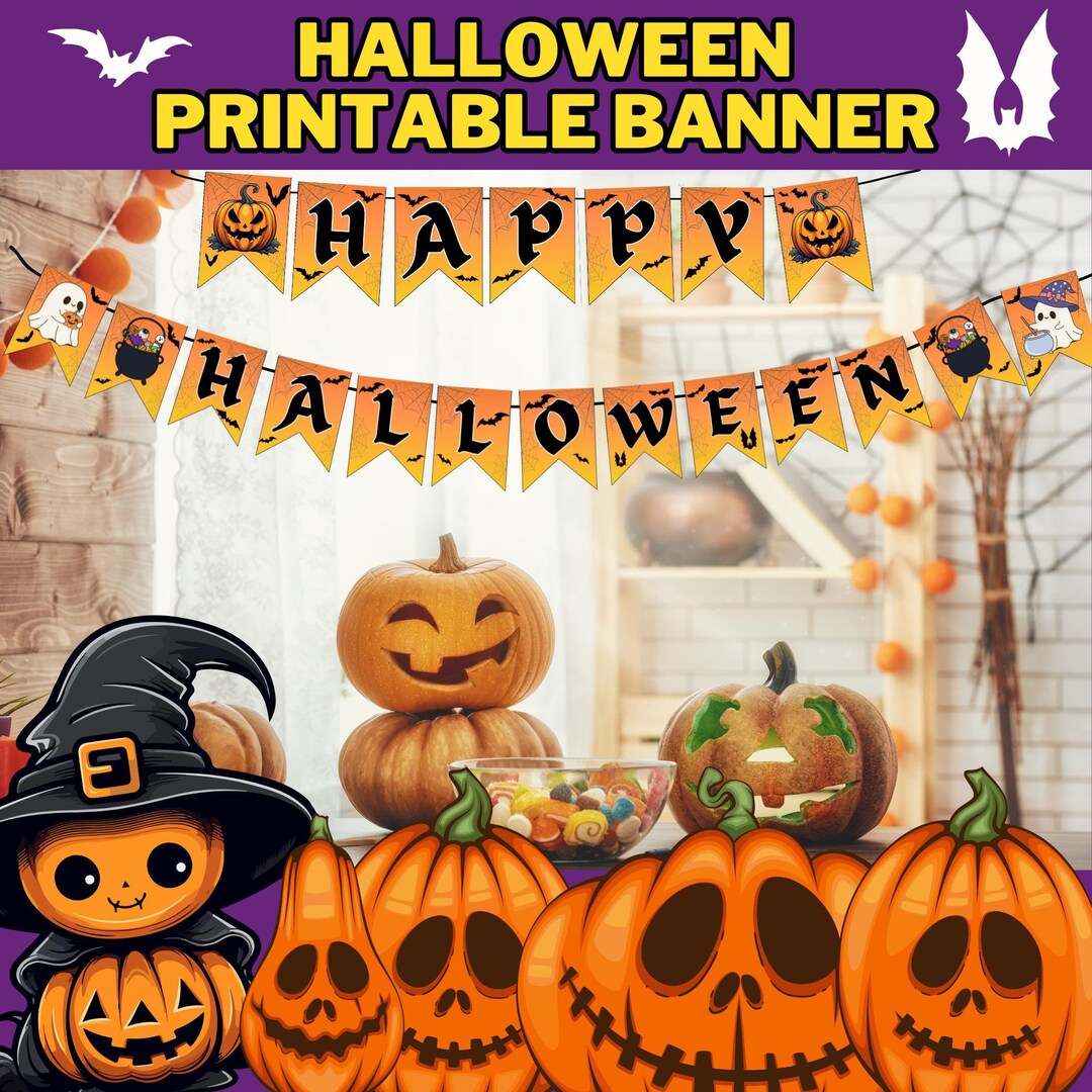 Halloween Printable Banner Spooky and Festive Decoration for Your ...