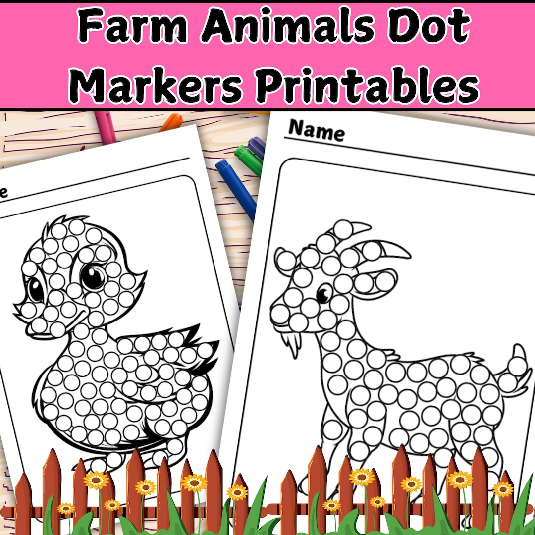 Farm Animals Dot Markers Printables Digital Download, farm animals ...