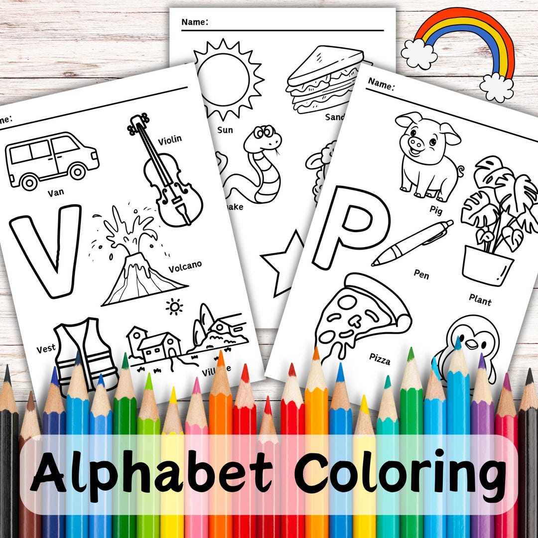 Alphabet Coloring Pages Digital Product. Preschool Coloring. Alphabet ...