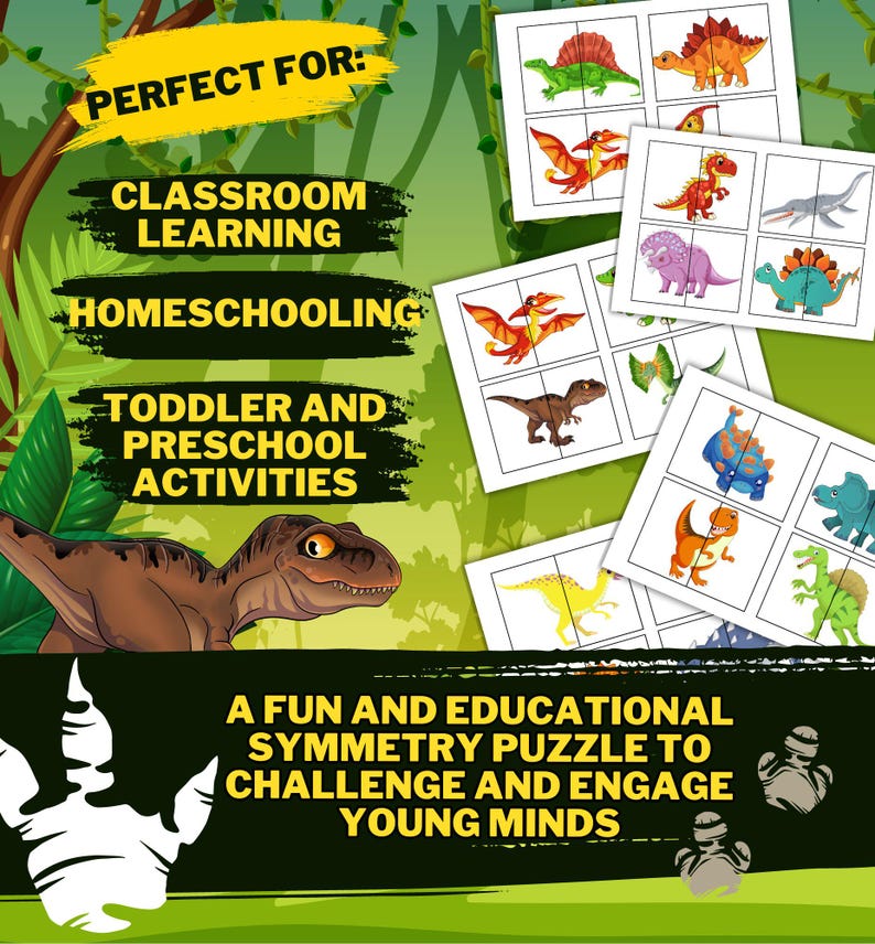 Dinosaur Match and Learn Game | Printable Dinosaur Memory Game - Etsy
