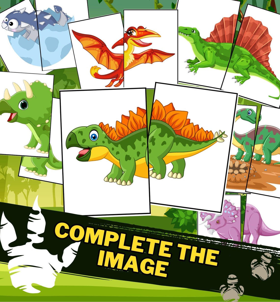 Dinosaur Match and Learn Game | Printable Dinosaur Memory Game - Etsy