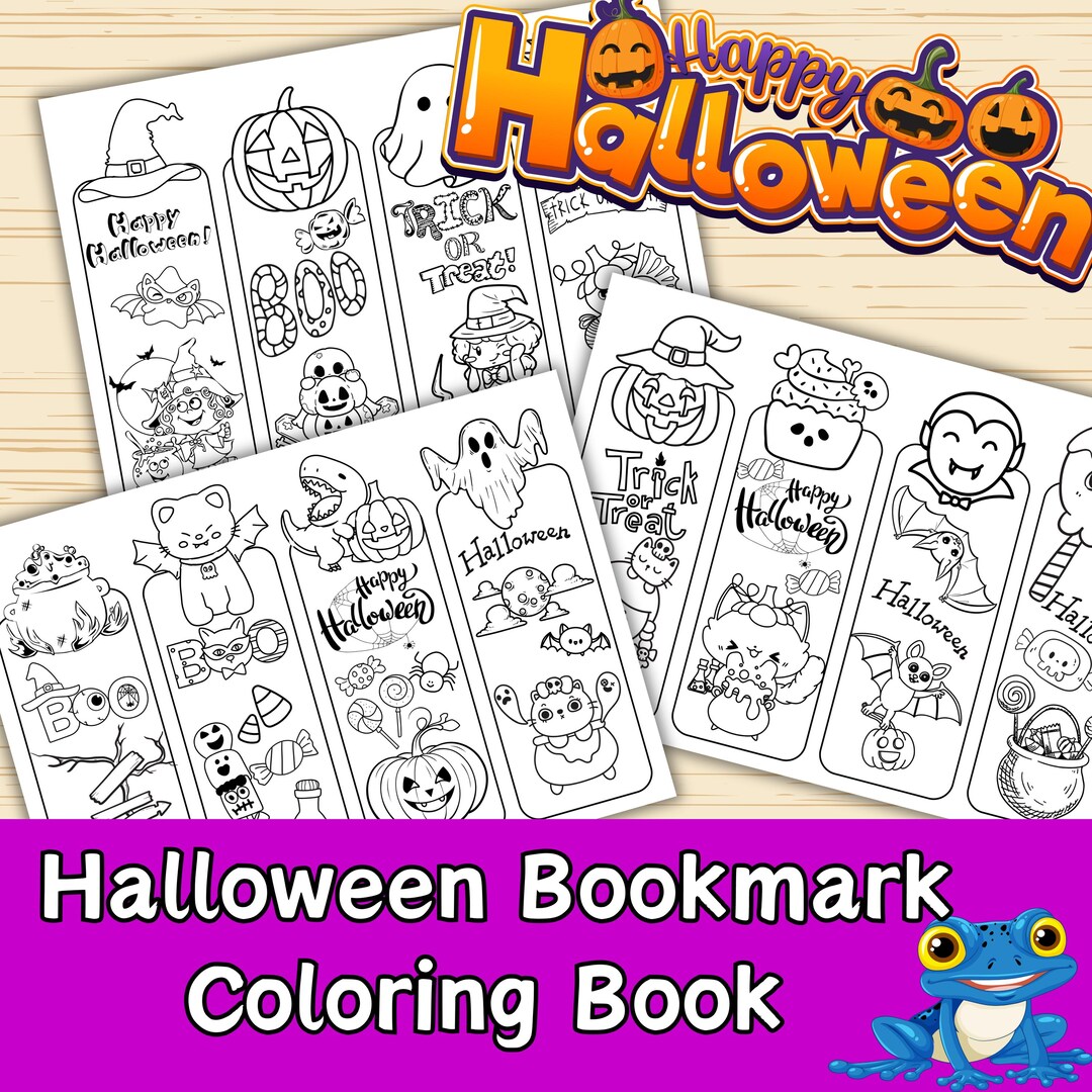 Halloween Bookmark Coloring Book Digital Product, halloween bookmark ...