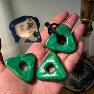 Limited Edition Coraline Seeing Stone Necklace - Handmade Green Pendant ...
