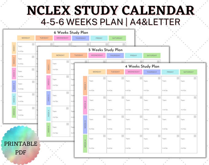 NCLEX STUDY PLAN 2 Month Nclex Study Plan and Guide - Etsy Canada