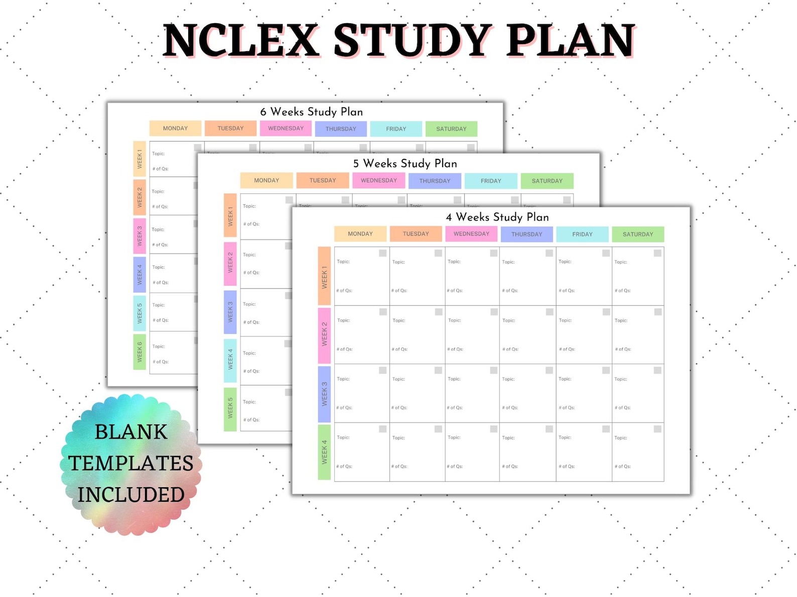 NCLEX Study Plan Calendar NCLEX Study Guide NCLEX Study Schedule ...