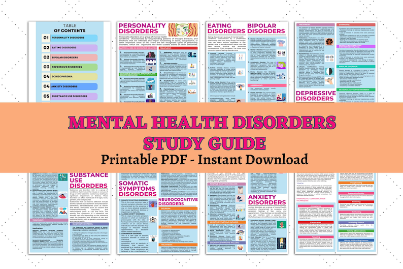 Psychiatric Mental Health Study Guide, PMHNP, Mental Health Disorders ...