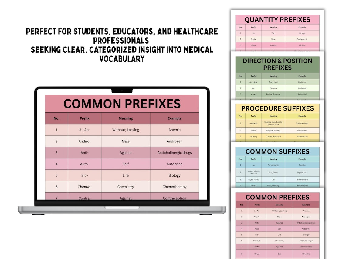 Medical Terminology Study Guide – Prefixes & Suffixes Flashcards ...