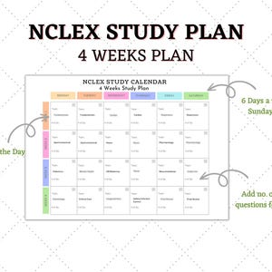 NCLEX Study Plan Calendar NCLEX Study Guide NCLEX Study Schedule ...