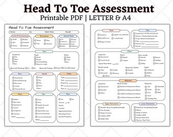 Head to Toe Assessment Nursing Template | Nursing Guide | Health ...