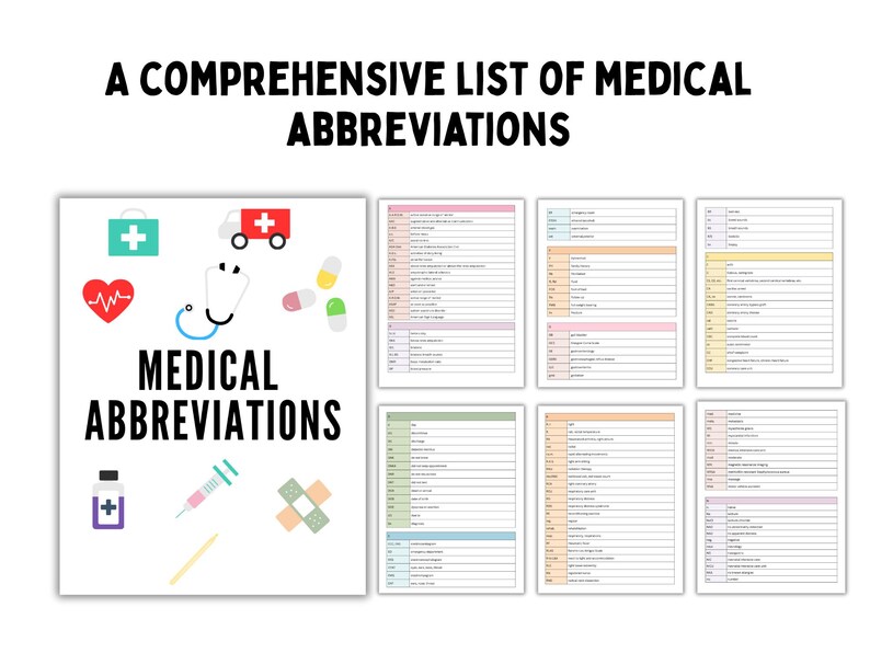Complete Medical Abbreviations Guide | Instant Download | Nursing ...