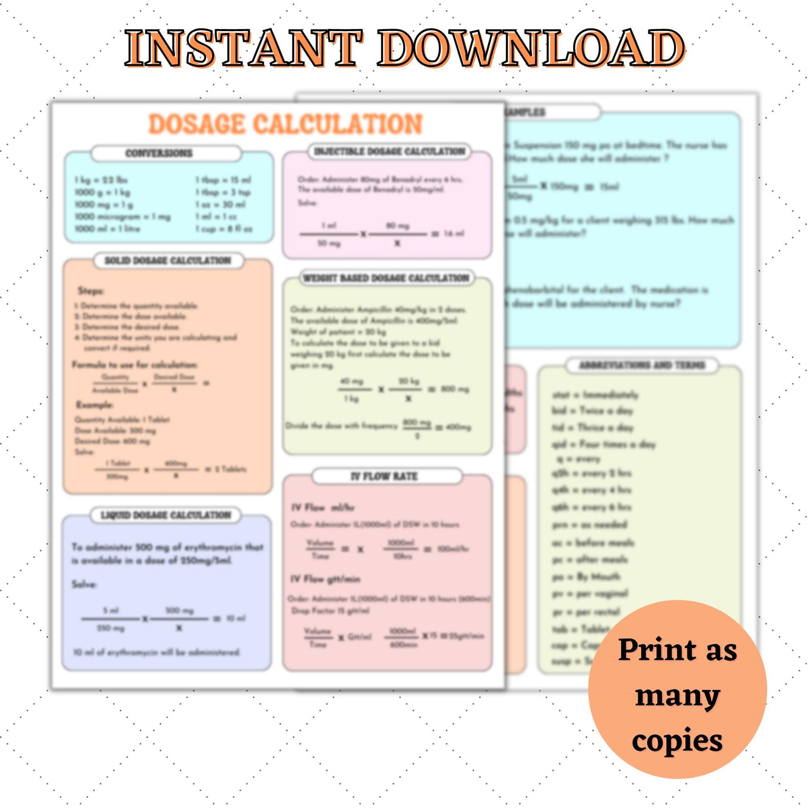 Dosage Calculation, Drug Dose Calculation, Medication Nursing Guide ...