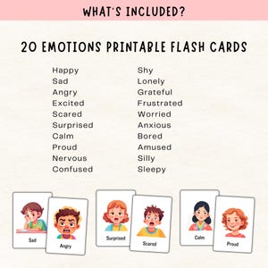 Emotions Flashcards for Toddlers: Feelings & Faces, Montessori Learning ...