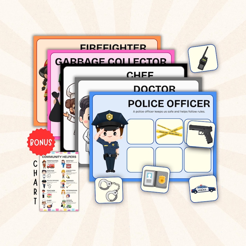 Community Helpers Activity Sheets: Montessori Preschool Learning (PDF ...