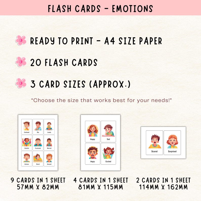 Emotions Flashcards for Toddlers: Feelings & Faces, Montessori Learning ...