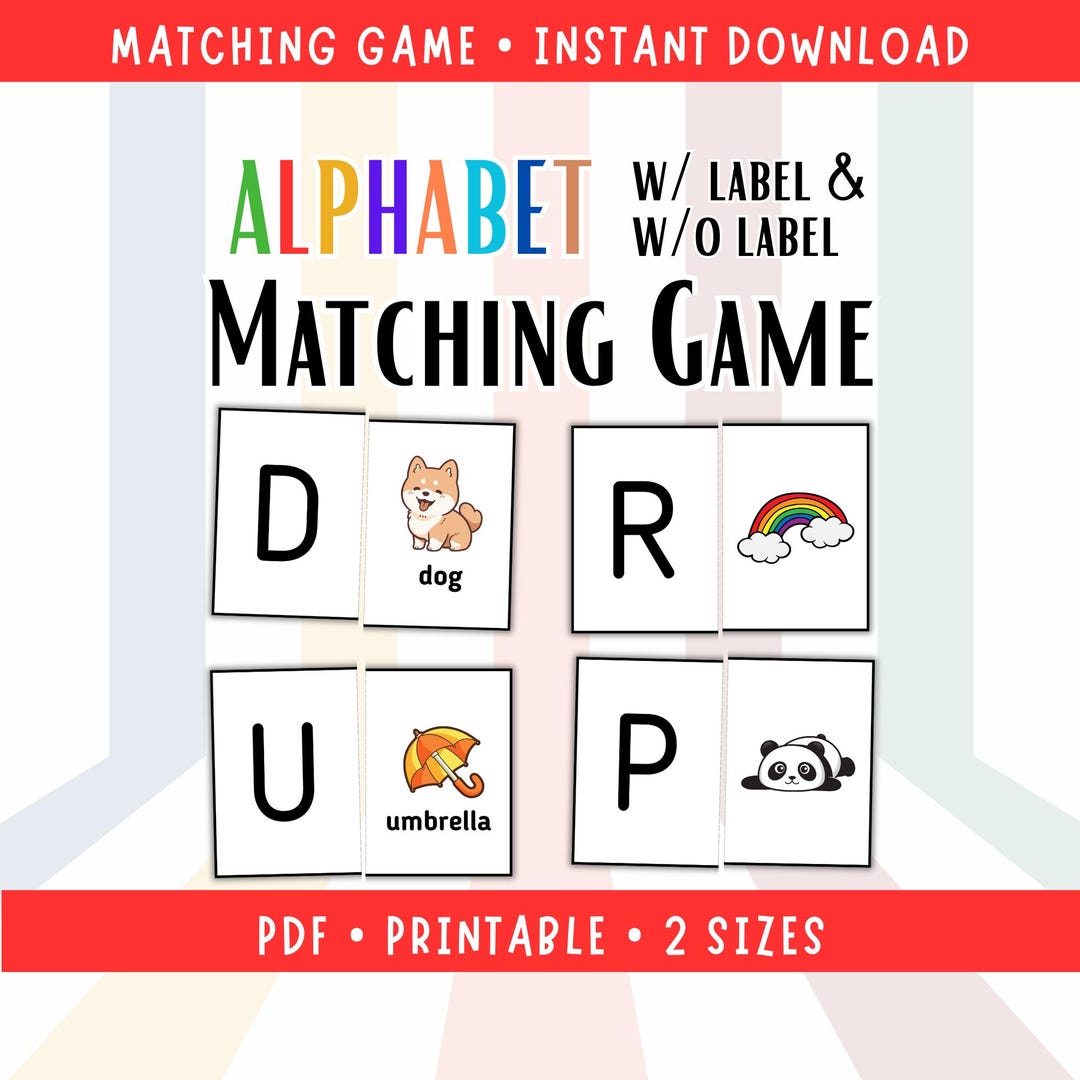 ABC Alphabet Matching Game Montessori Educational Preschool Learning ...