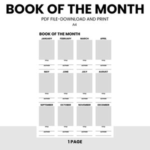 Monthly Book Tracker Book Review Reading Review Reading Book Tracker ...