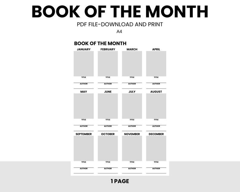 Monthly Book Tracker Book Review Reading Review Reading Book Tracker ...