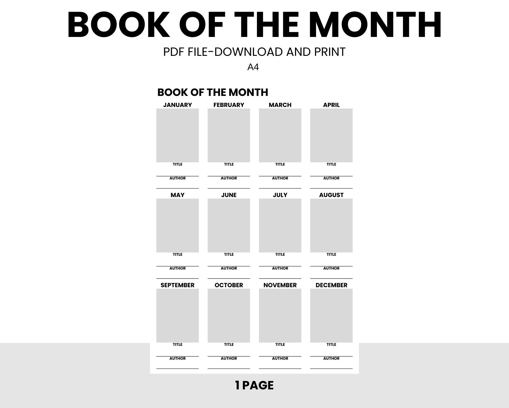 Monthly Book Tracker Book Review Reading Review Reading Book Tracker ...