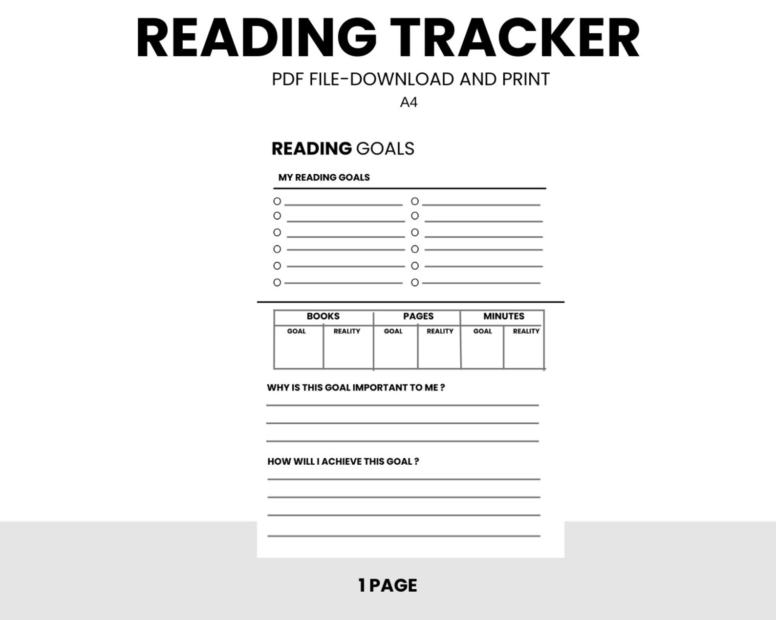 Printable Reading Tracker Book Planner Book Tracker Printable Book ...