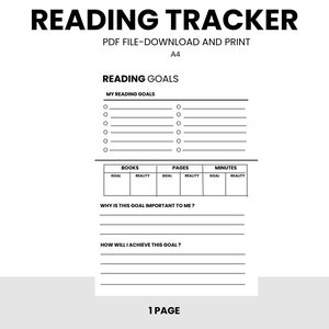 Printable Reading Tracker Book Planner Book Tracker Printable Book ...