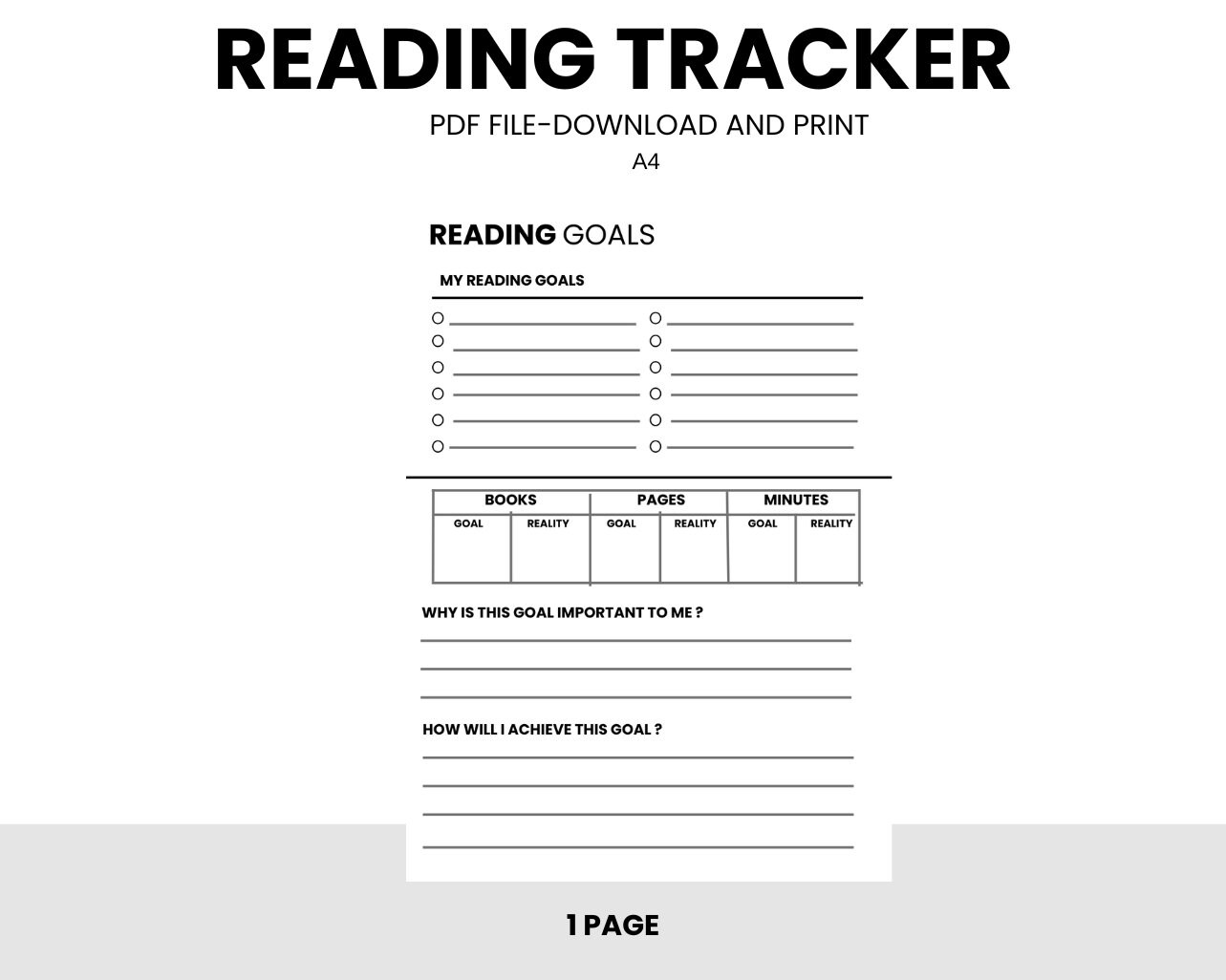 Printable Reading Tracker Book Planner Book Tracker Printable Book ...