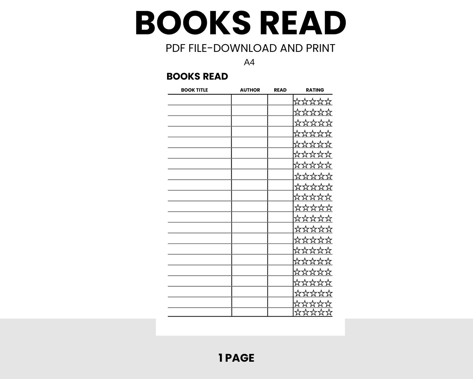 Digital Book Review Log Review Worksheet Reading Log Printable Book ...