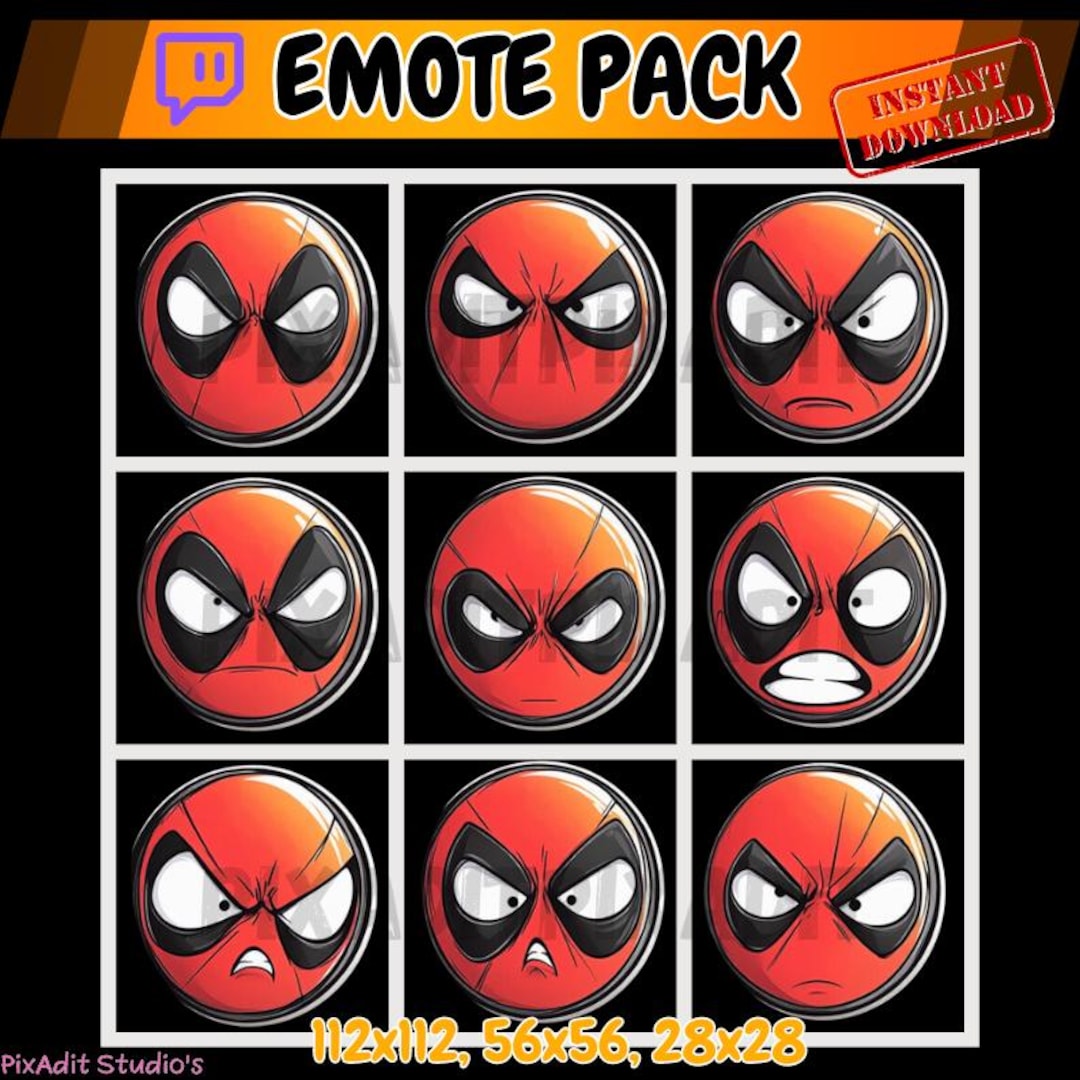 Deadpool Twitch Emote Pack: Make Your Stream Unforgettable! - Etsy
