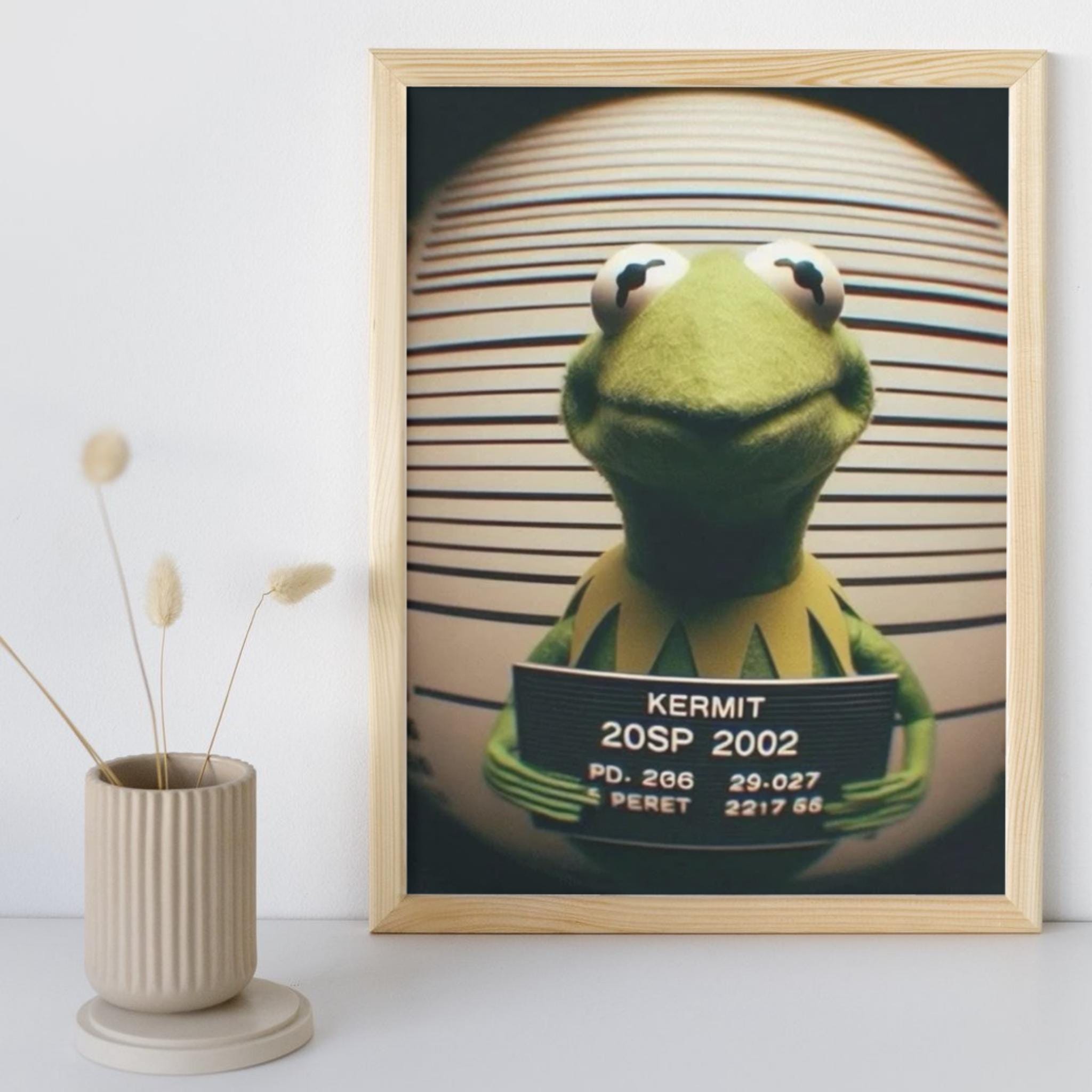 Kermit the Frog Mugshot Meme Poster | Funny High Quality Print Photo ...