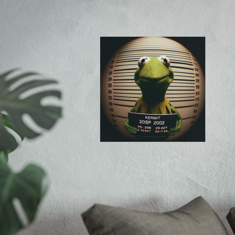 Kermit the Frog Mugshot Meme Poster | Funny High Quality Print Photo ...