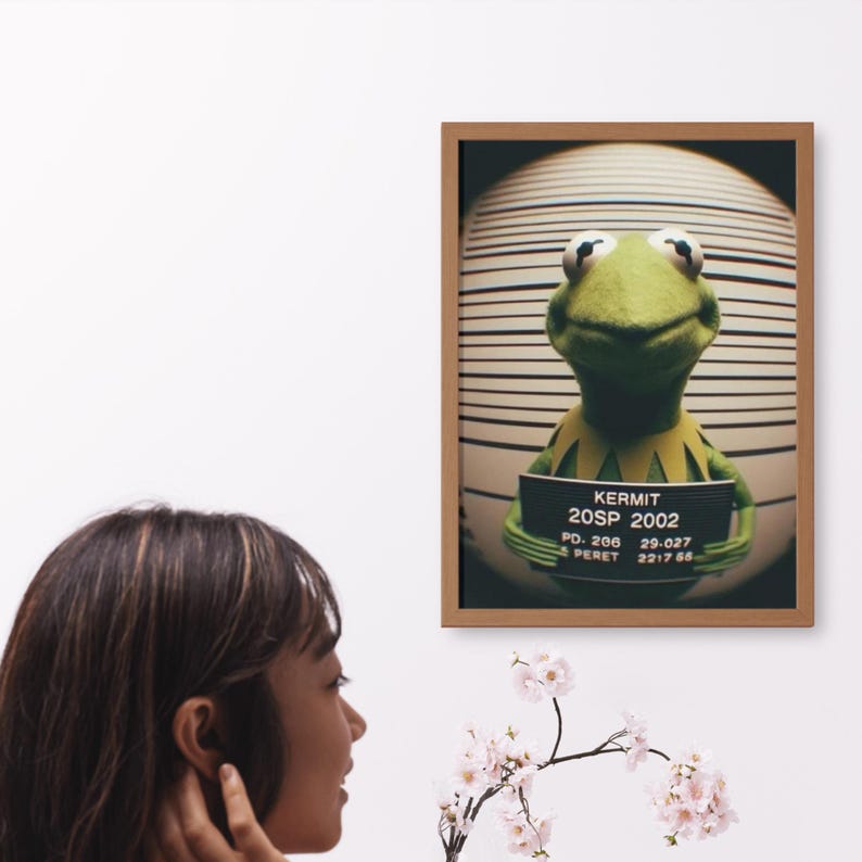 Kermit the Frog Mugshot Meme Poster | Funny High Quality Print Photo ...