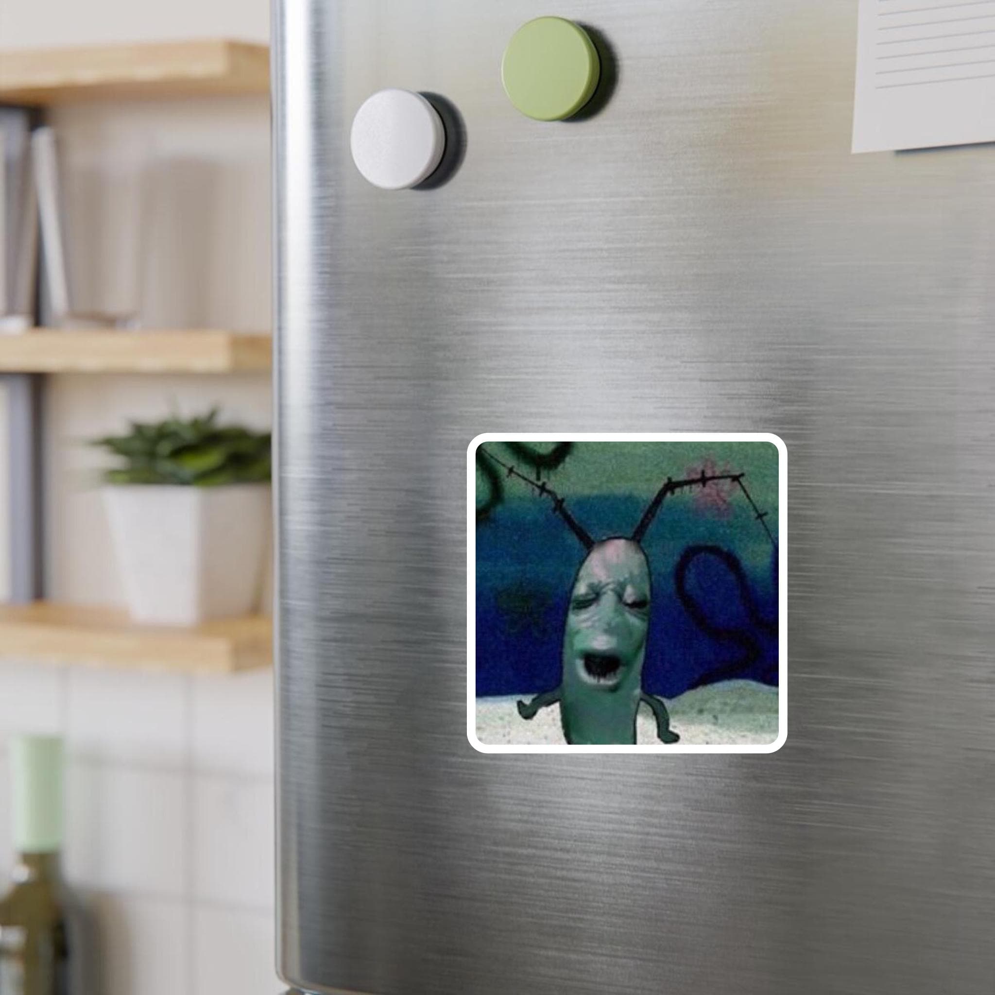 Plankton Funny Meme Sticker Magnet | Fridge Kitchen Decor | Stickers ...