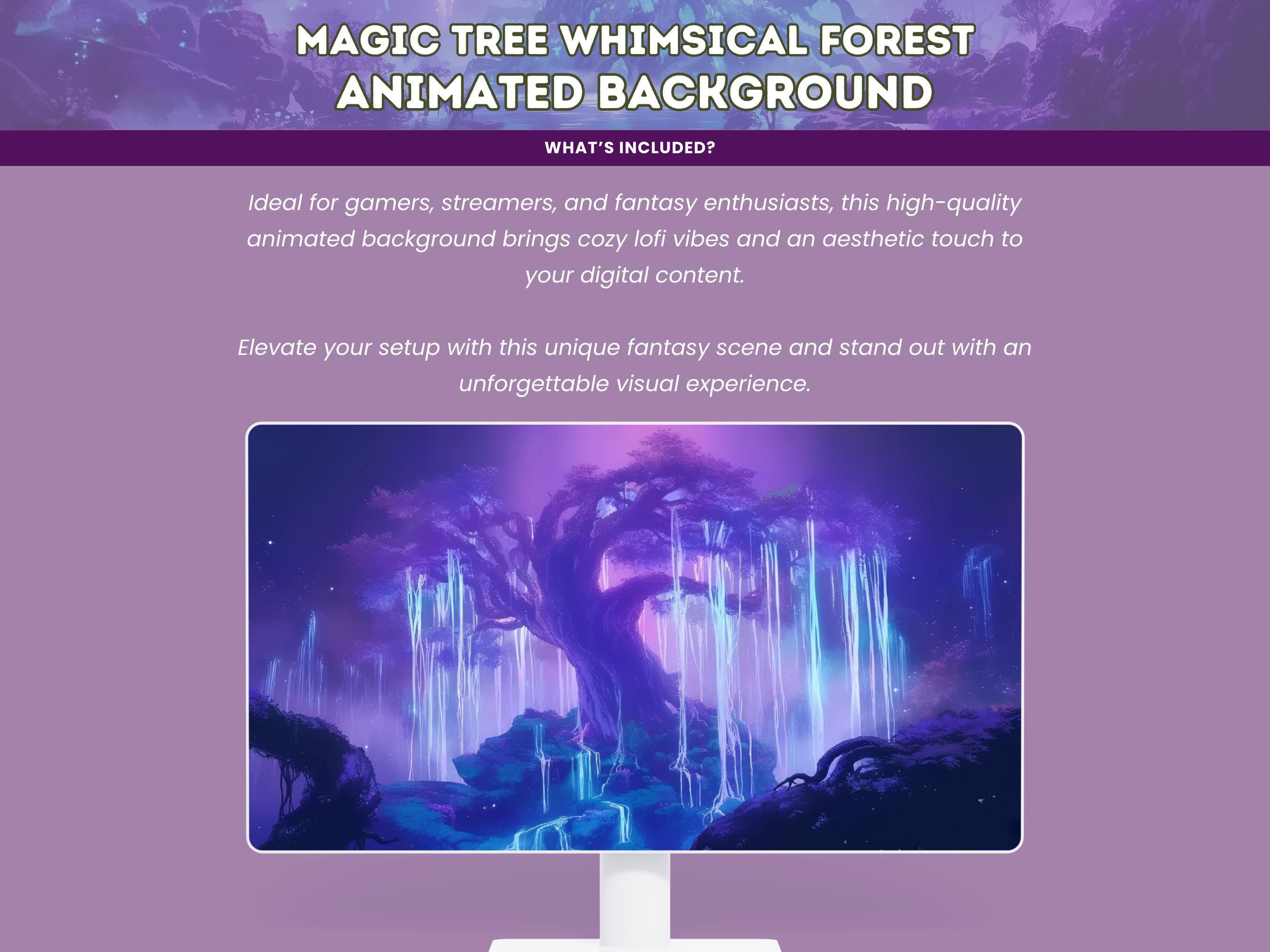 Purple Magical Tree Animated Background: Seamless Loop (digital ...