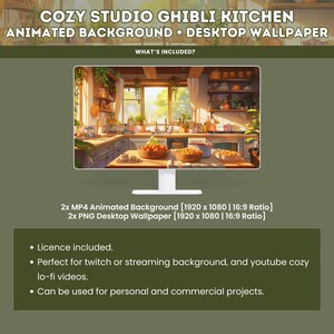 Studio Ghibli Kitchen Animated Wallpaper, Cottagecore Lofi (digital ...