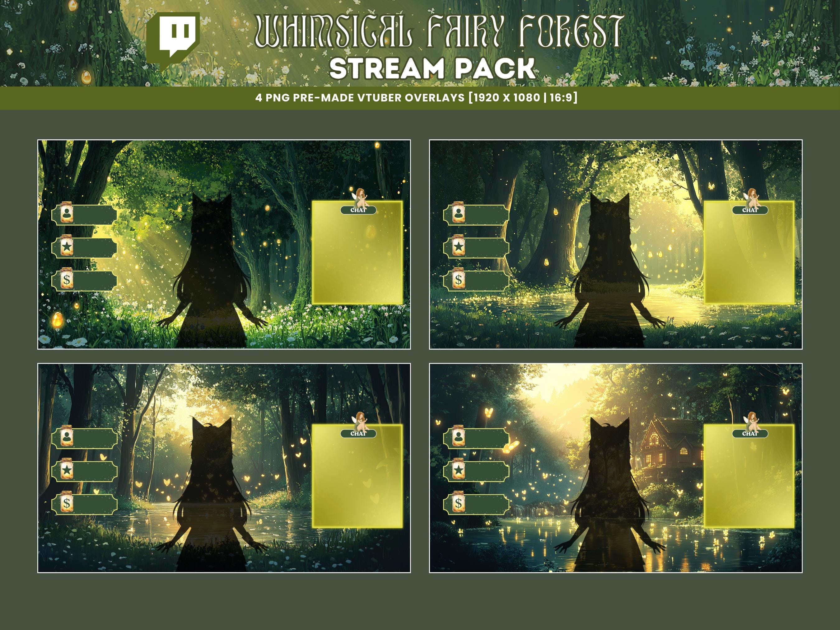 Green Whimsical Fairy Magical Forest Stream Overlay Pack Fantasy Lo-fi ...