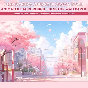 Pink Sakura Cherry Blossom Animated Background Seamless Loop HD Vtuber ...