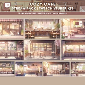 Animated Stream Pack Cozy Cafe Ghibli Cottagecore Twitch Overlay Vtuber ...