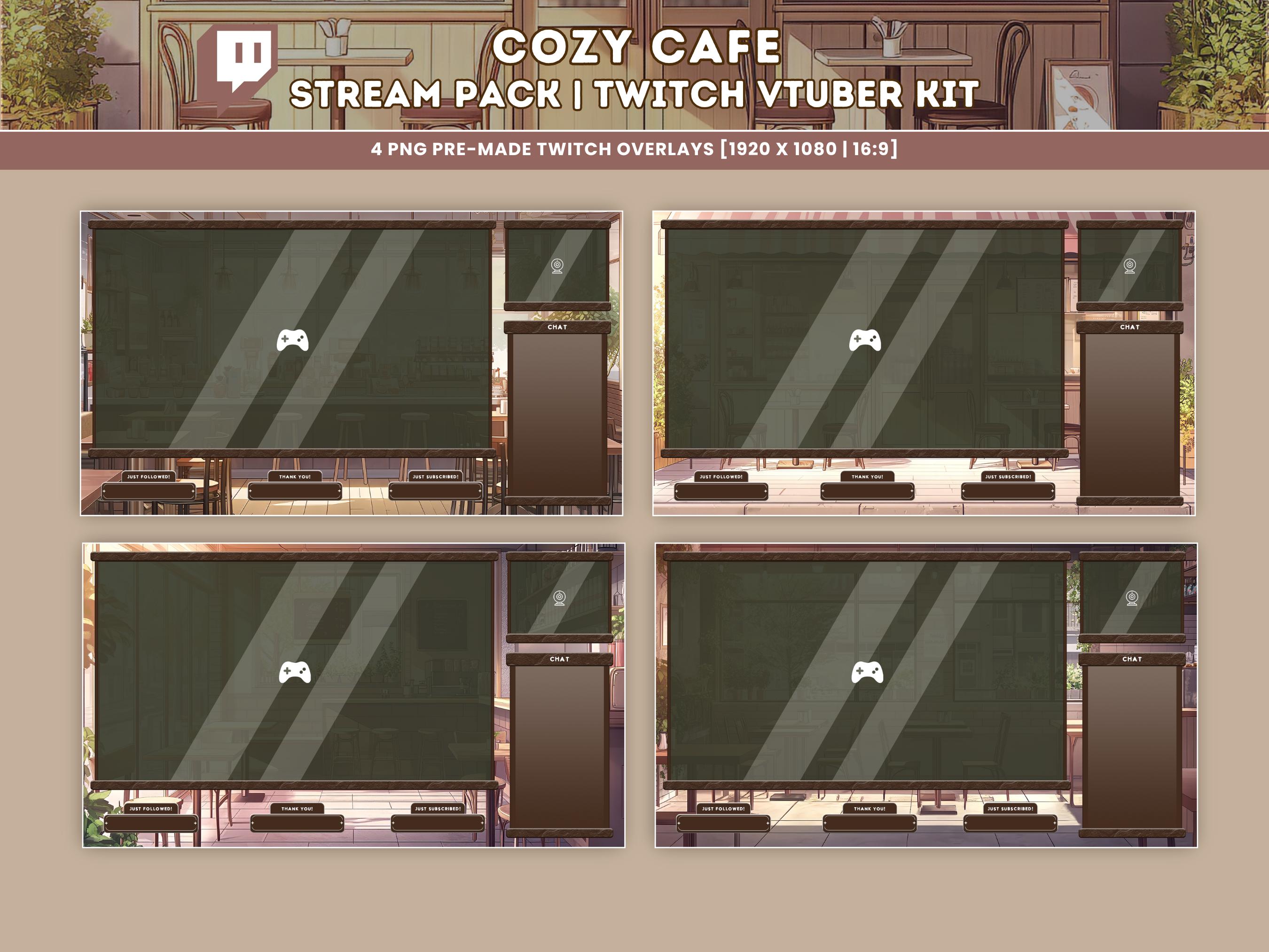 Animated Stream Pack Cozy Cafe Ghibli Cottagecore Twitch Overlay Vtuber ...