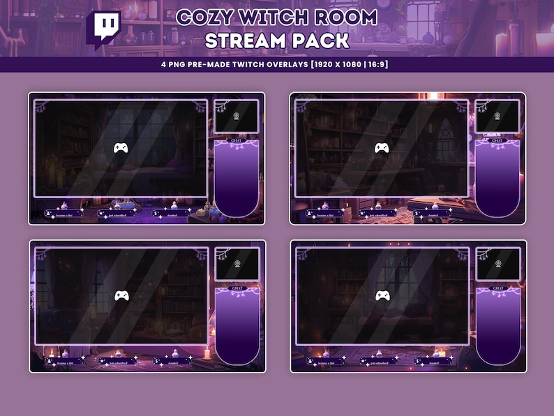 Cozy Animated Background Witch Room Dark Goth Twitch Stream Pack Stream ...