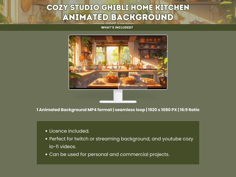 Studio Ghibli Kitchen Animated Background, Cozy Cottagecore Lofi Loop ...