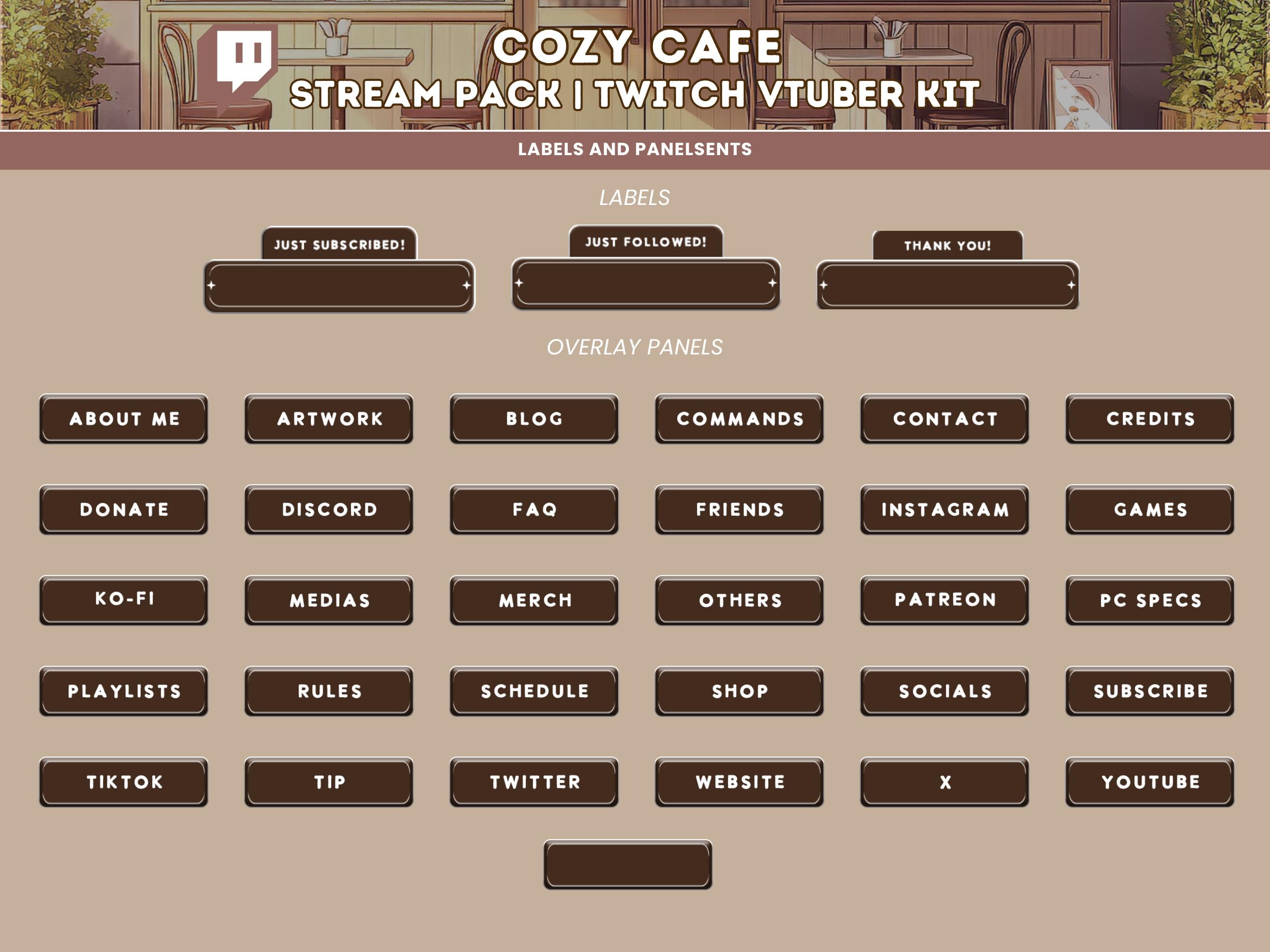Animated Stream Pack Cozy Cafe Ghibli Cottagecore Twitch Overlay Vtuber ...
